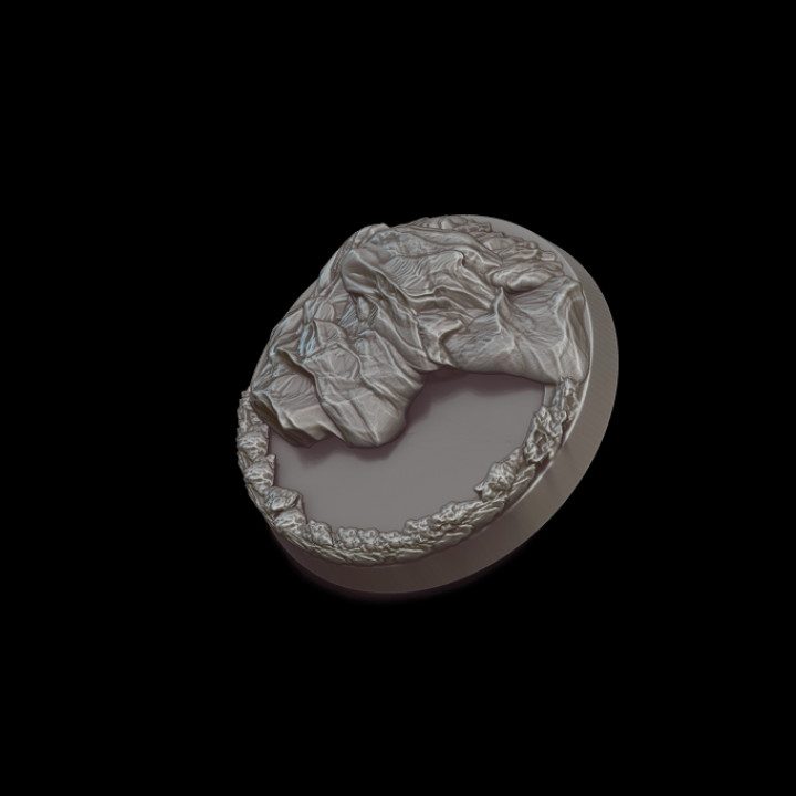 3D Printable Rockground base Set 1 (diameter: 32mm & 40mm) by Admiral ...