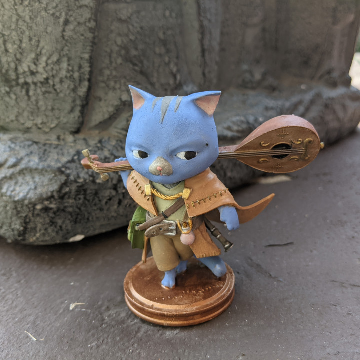 3D Print of Chibi Cat Bard by kat.paints.the.world