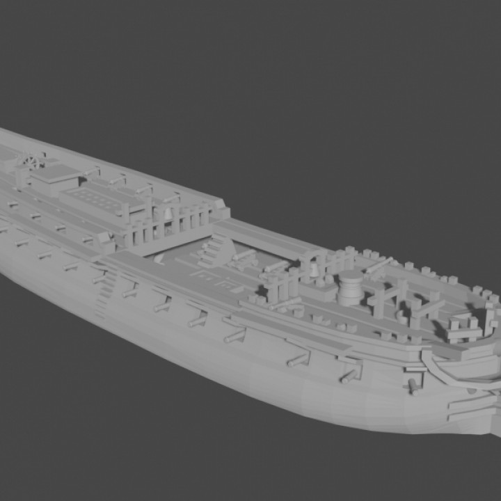 3D Printable French Frigate "Hermione" (32 guns) AOA-FR-9 by Turner ...