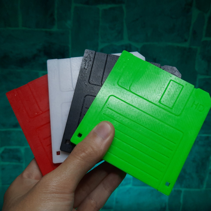 3D Printable Floppy Disk Micro SD Card Holder by Adha Arimi