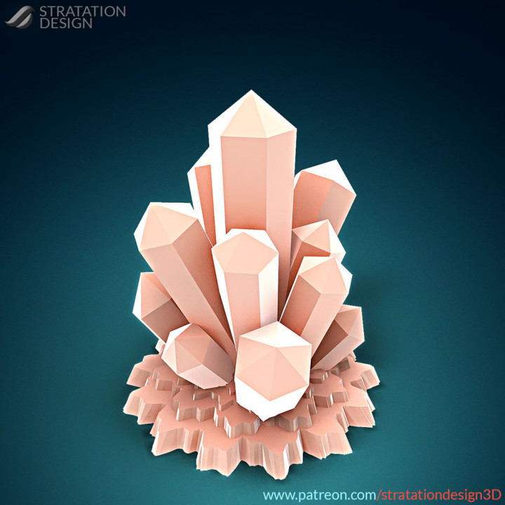 3D Printable Crystal Cluster 02 by Stratation Design