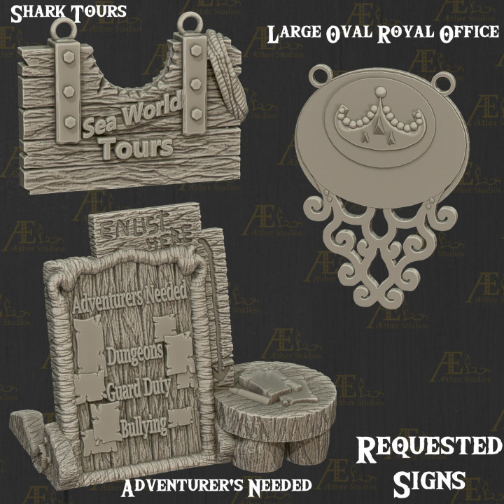 3D Printable AECAPC04 - Shop Signs by Aether Studios