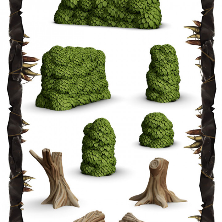 3D Printable Shrubs and Trunks by RocketPigGames
