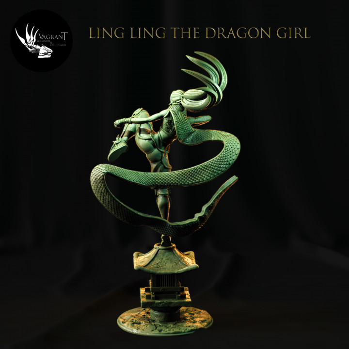 3D Printable Ling Ling the dragon girl by Vagrant Miniatures