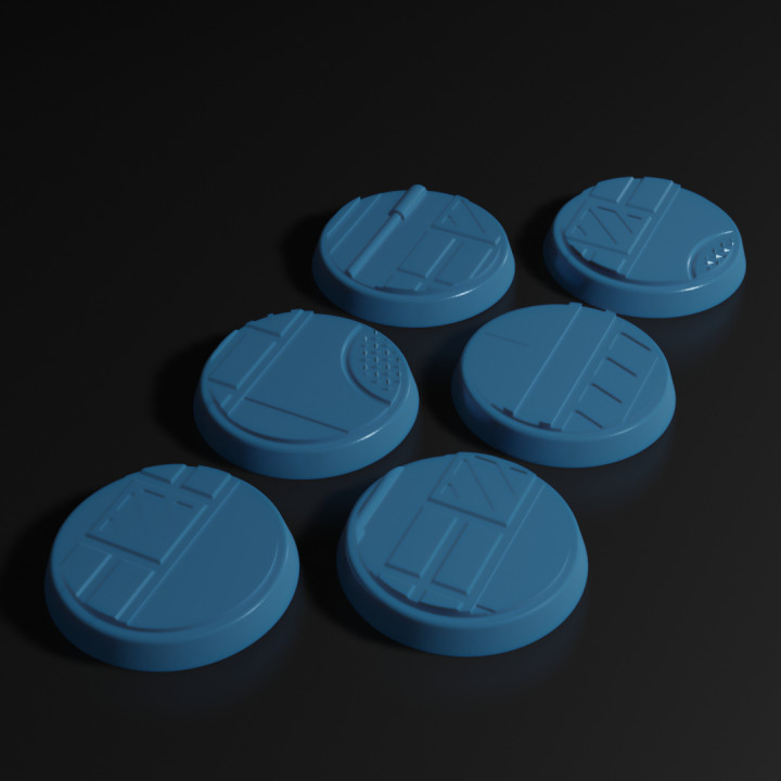 3D Printable Industrial / Sci-Fi Miniature Bases - Assorted Infantry ...