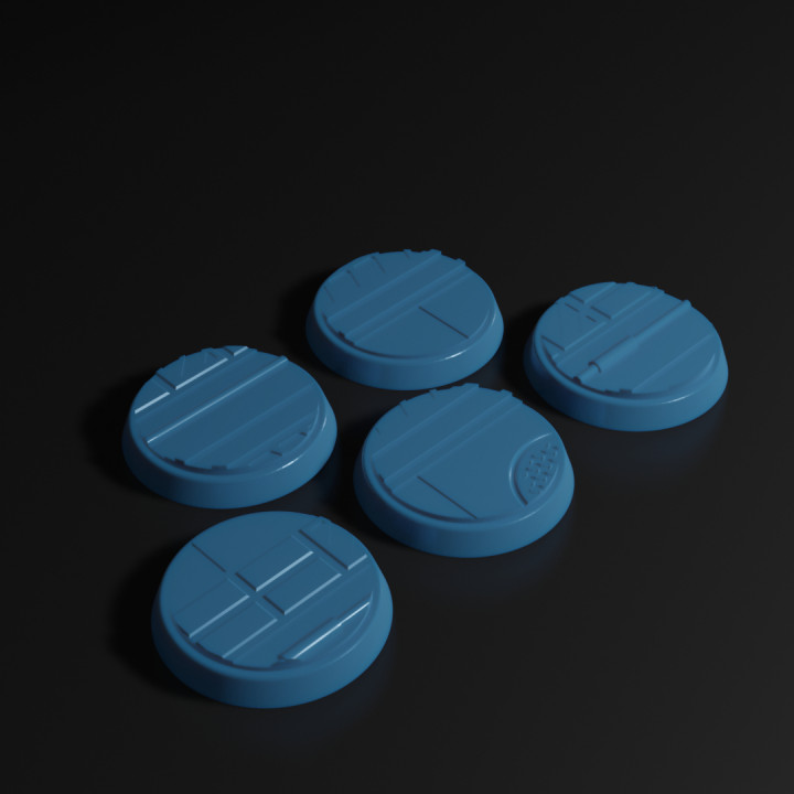 3D Printable Industrial / Sci-Fi Miniature Bases - Assorted Infantry ...