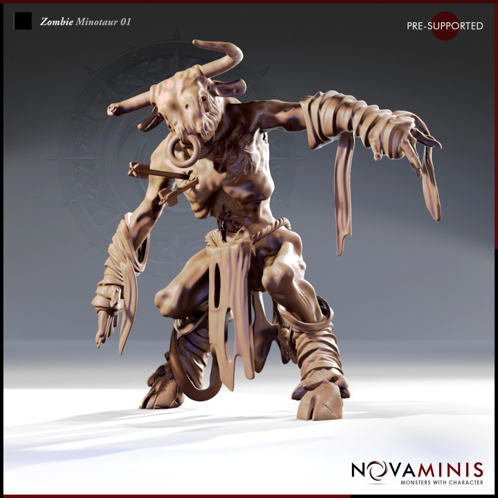 3D Printable Zombie Minotaur 01 by NovaMinis