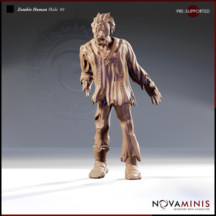 3D Printable Zombie Human Male 01 by NovaMinis