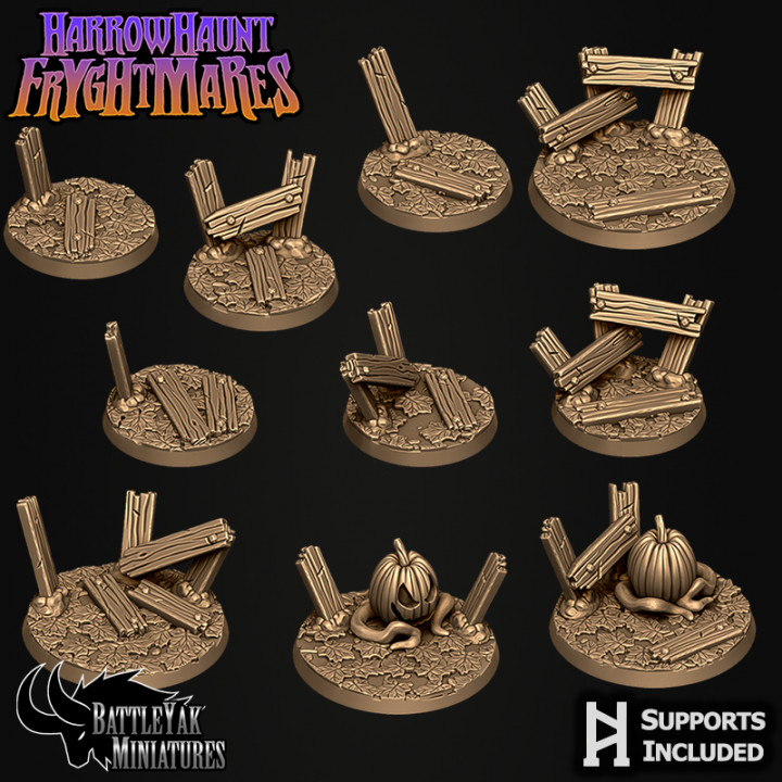 3D Printable Harrowed Fields Base Set by Battle Yak Miniatures