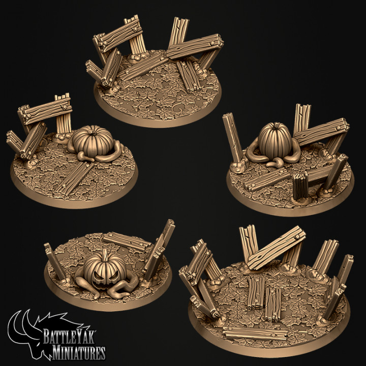 3D Printable Harrowed Fields Base Set by Battle Yak Miniatures