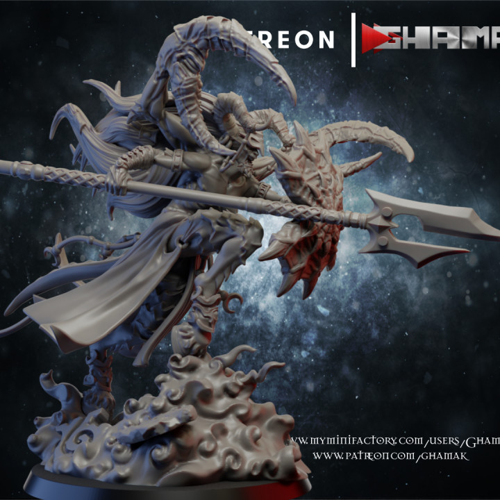 3D Printable chaos demon lord support ready by Ghamak