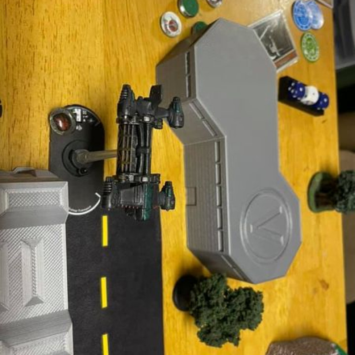 3D Printable battletech mechwarrior hex buildings. by Ron Ploeger