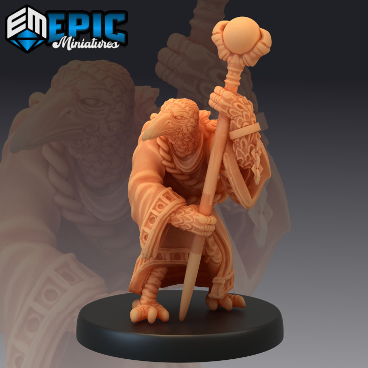 3D Printable Birdfolk Wizard Set / Bird Sorcerer / Raven Folk Magician ...