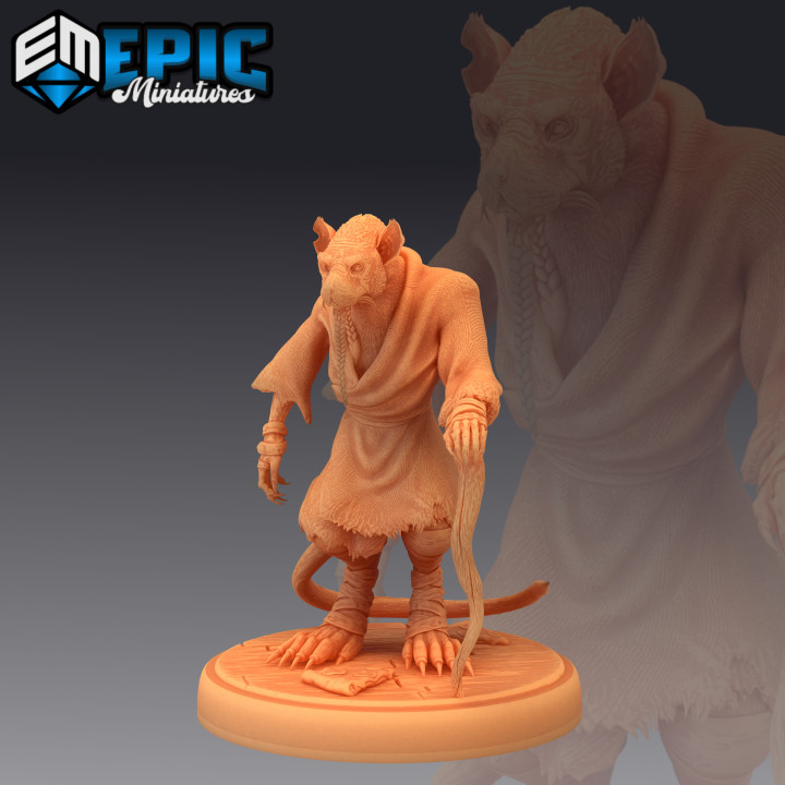 3D Printable Ratfolk Sensei Set / Rat Martial Artist / Japanese Rodent ...