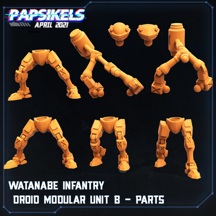 3D Printable WATANABE INFANTRY DROID MODULAR UNIT B by PAPSIKELS MINIATURES