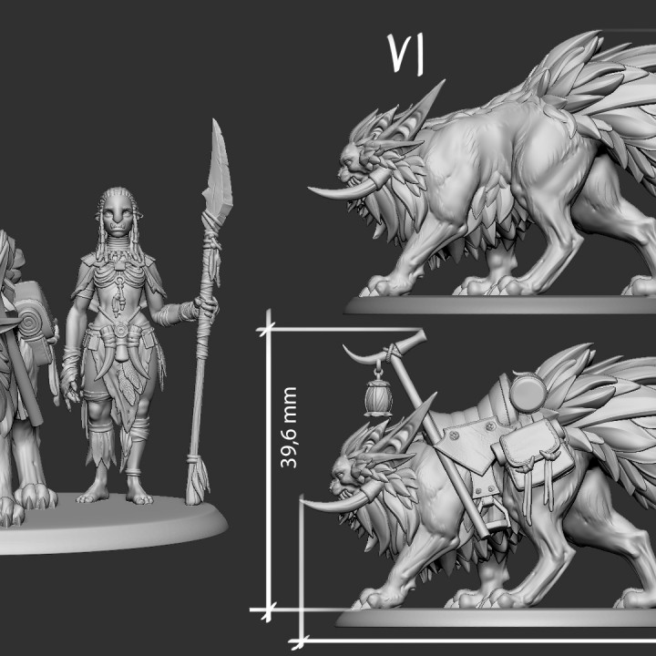 3D Printable Fizru the Warcat pre-supported by White Werewolf Tavern