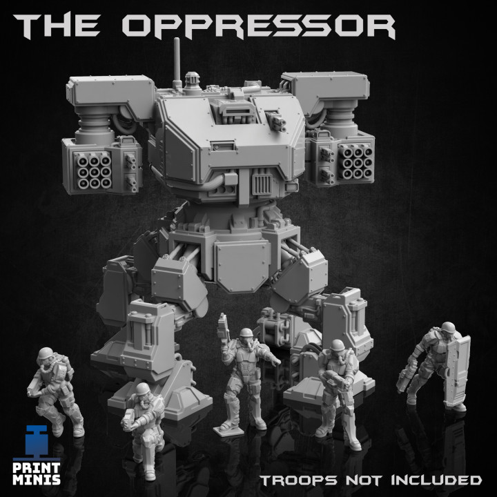 3D Printable The Oppressor Mech by Print Minis