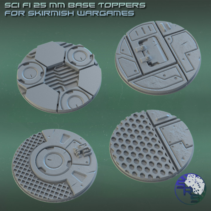 3D Printable Sci Fi Base Toppers and Tokens for Skirmish Wargames by ...