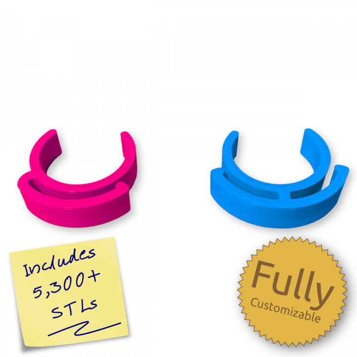 3D Printable Fully Customizable Cable Tidy Clip by Code and Make