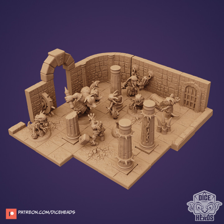 3D Printable Battle Arena Terrain Set by Dice Heads