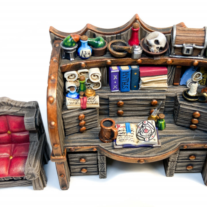 3D Printable Dark Magister Workplace by Tiny Furniture