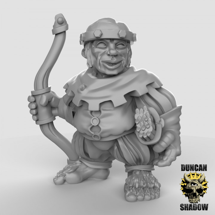 3D Printable Halfling with Bows (pre supported) by Duncan Shadow