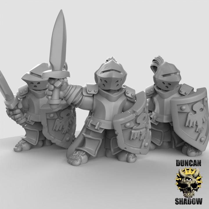 3D Printable Halfling Paladins (pre supported) by Duncan Shadow