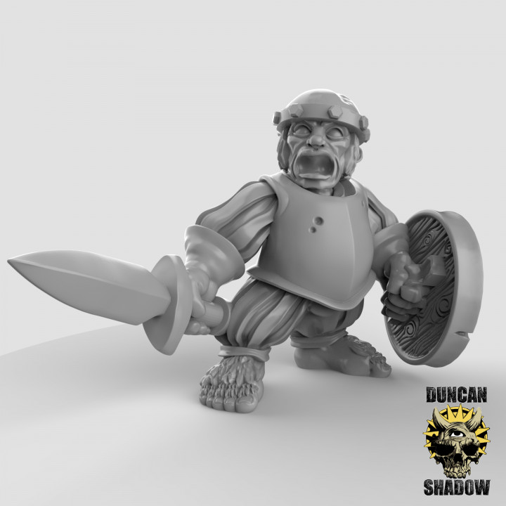 3D Printable Halfling with Sword and Shield (pre supported) by Duncan ...