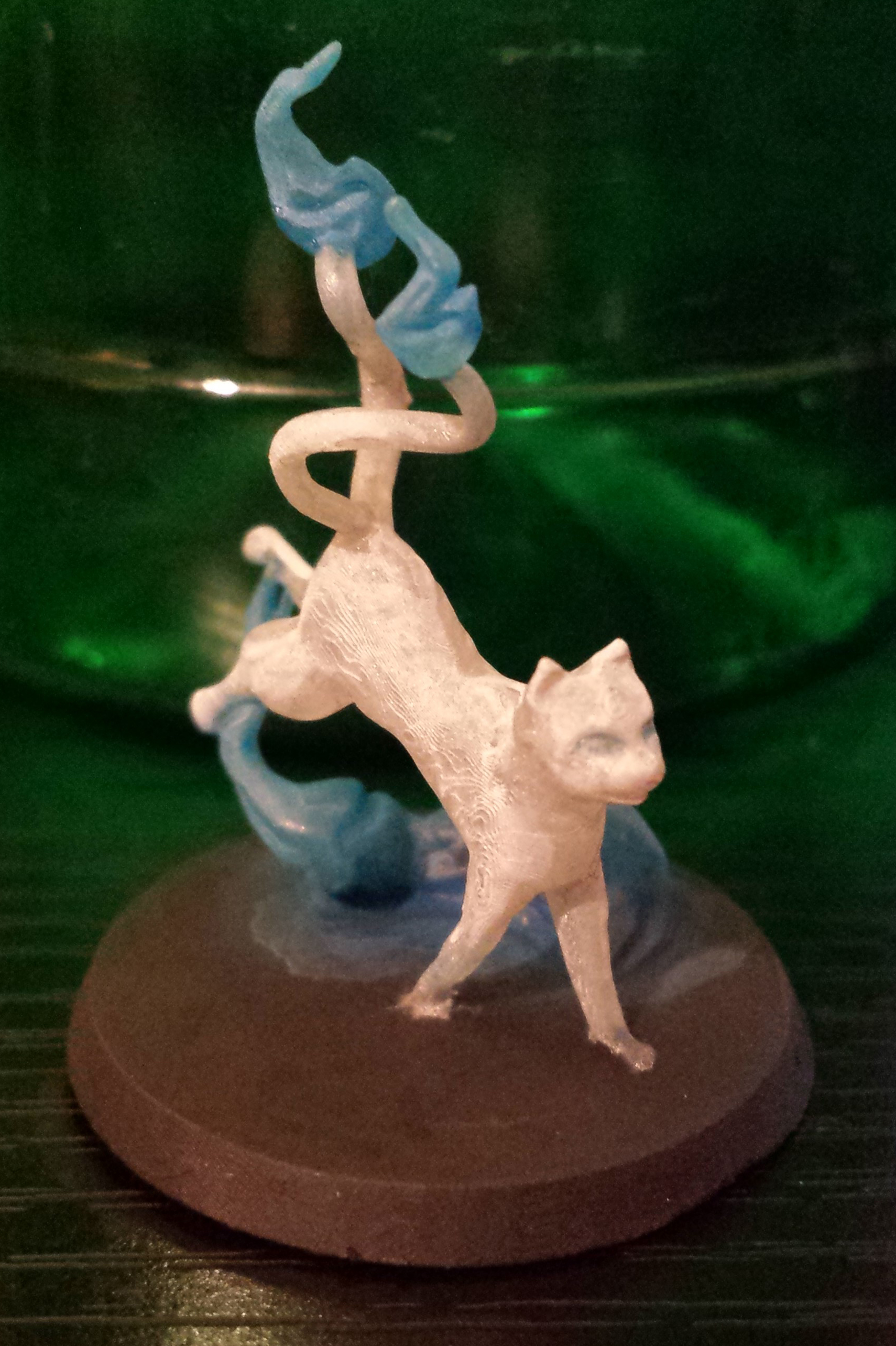 3D Printable nekomata (two tail cat) and chochin obake (lantern ghost ...