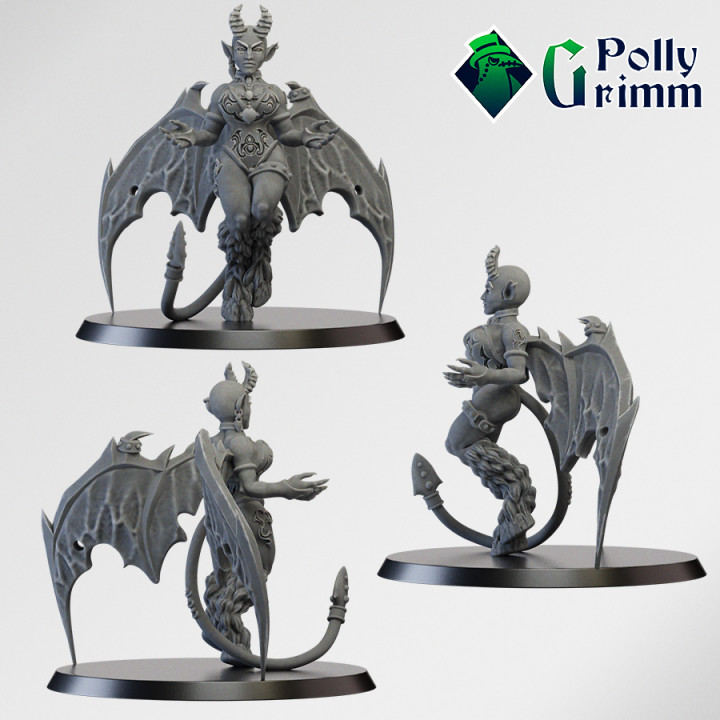 3D Printable Tabletop miniature. Demon, devil succubus monster girl by ...