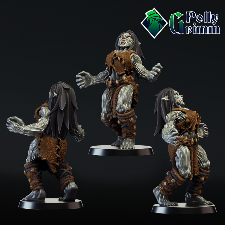 3D Printable Tabletop miniature. She wolf werewolf by PollyGrimm