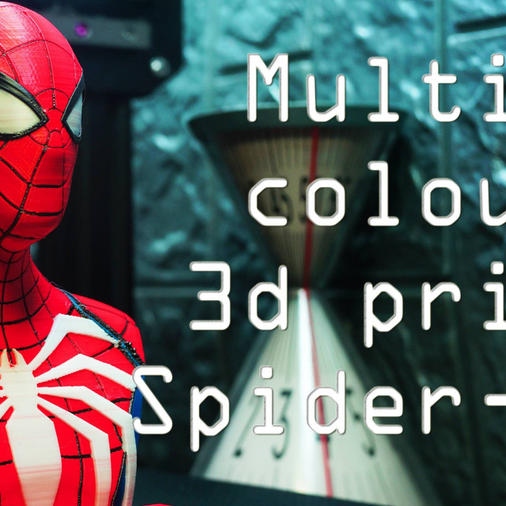 3D Printable Multicolour Spider-Man PS4 Bust - Advanced Suit MMU by iczfirz