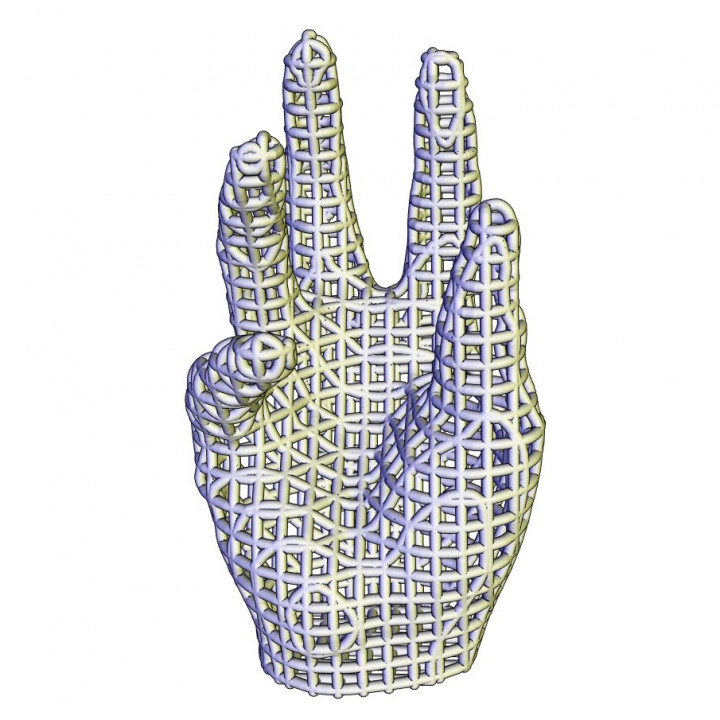 3D Printable Phone holder-hand-voronoi style by yc Pan