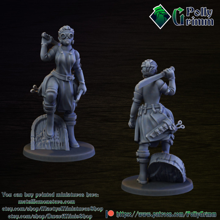3D Printable Victorian zombie hunters women set. Steampunk tabletop ...