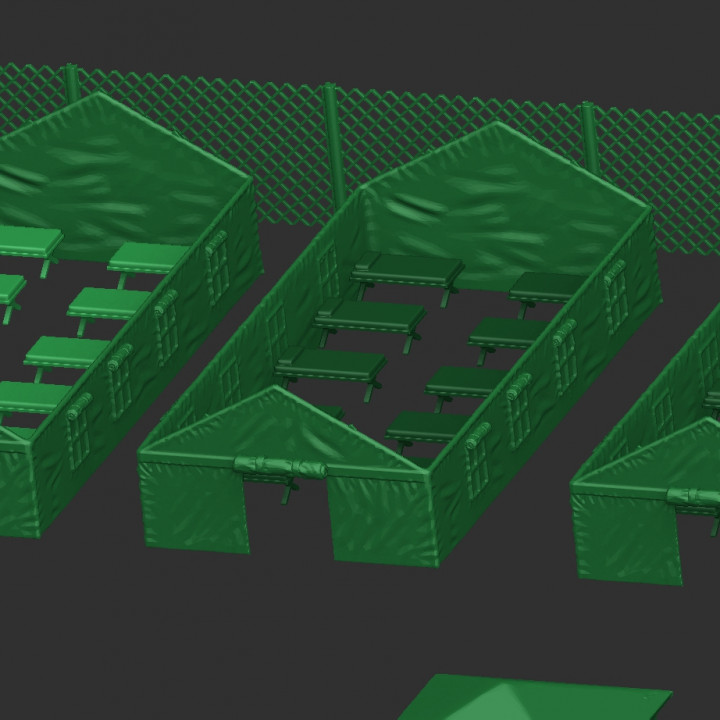 3D Printable Zombie Apocalypse Military camp by BattleCat Miniatures