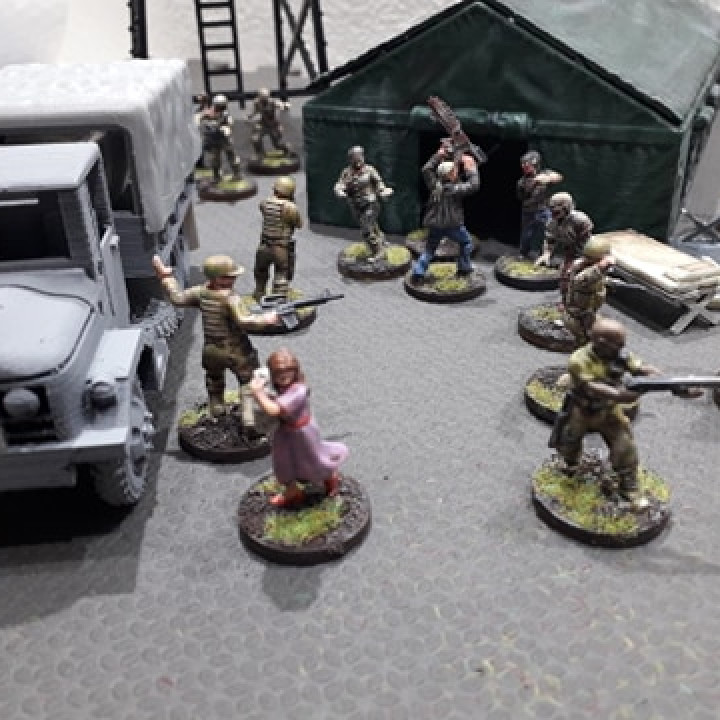 3D Printable Zombie Apocalypse Military camp by BattleCat Miniatures