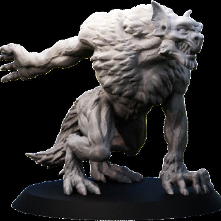 3D Printable Abyssal Werewolf by Across the Realms