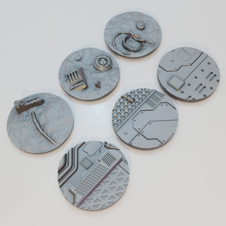 3D Printable Sci-Fi Bases 60mm by Saucermen Studios