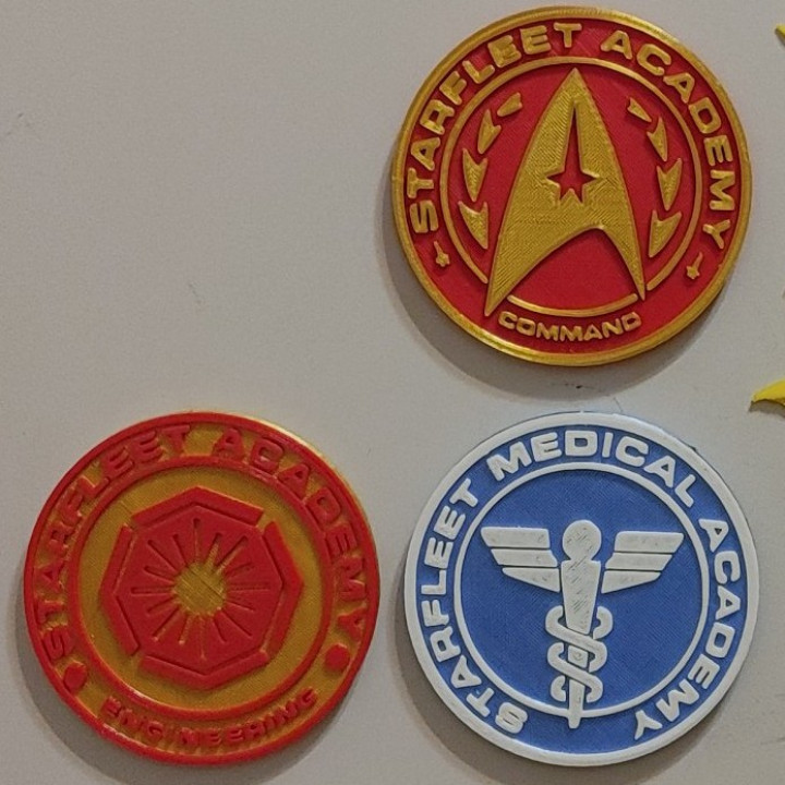 3D Printable Star Trek Starfleet Academy Badges by David Casto