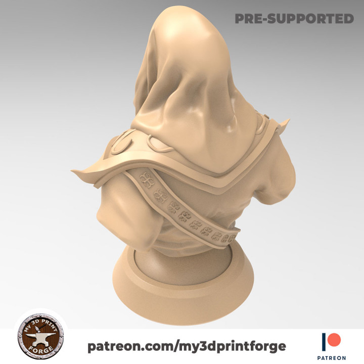 3D Printable AZIR The Wind MAGE BUST 75mm pre-supported by My3DPrintForge