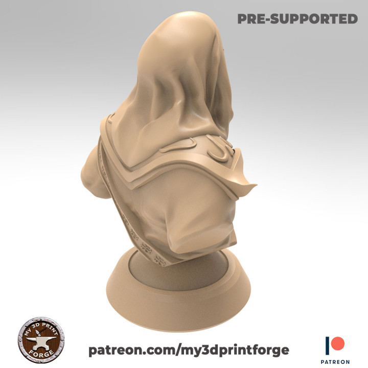 3D Printable AZIR The Wind MAGE BUST 75mm pre-supported by My3DPrintForge