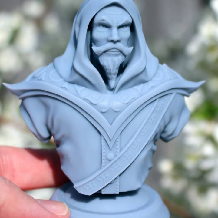 3D Printable AZIR The Wind MAGE BUST 75mm pre-supported by My3DPrintForge