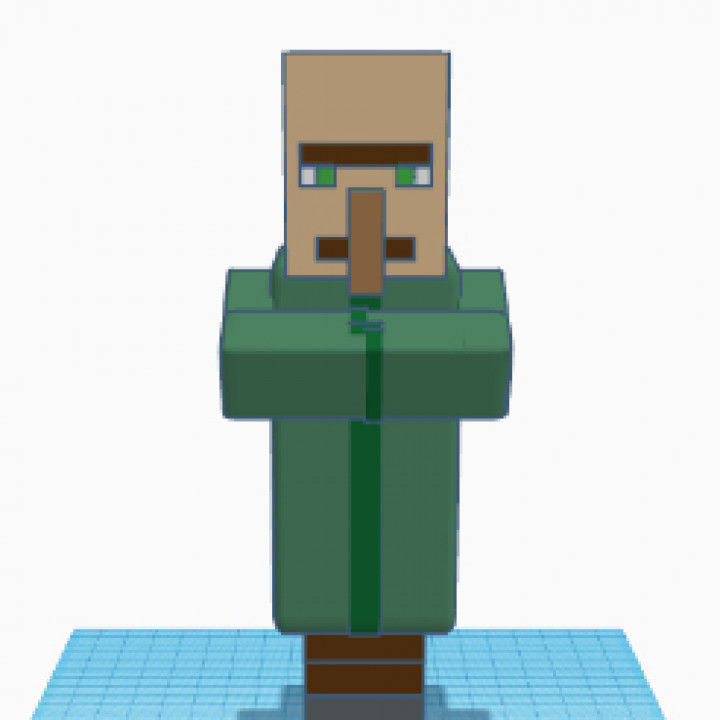 3D Printable green villager minecraft by Gabriel