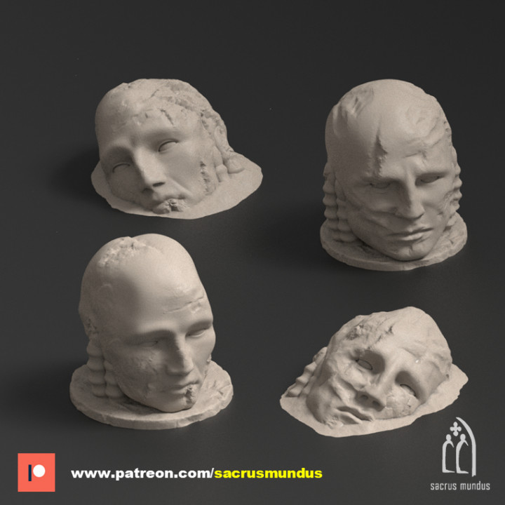 3D Printable Oregia. Alien Sanctum. Head Statues. Alien / Ancient ...
