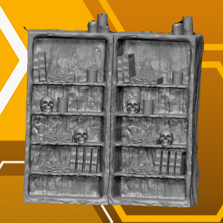 3D Printable 28mm book shelf by Gary Erwin