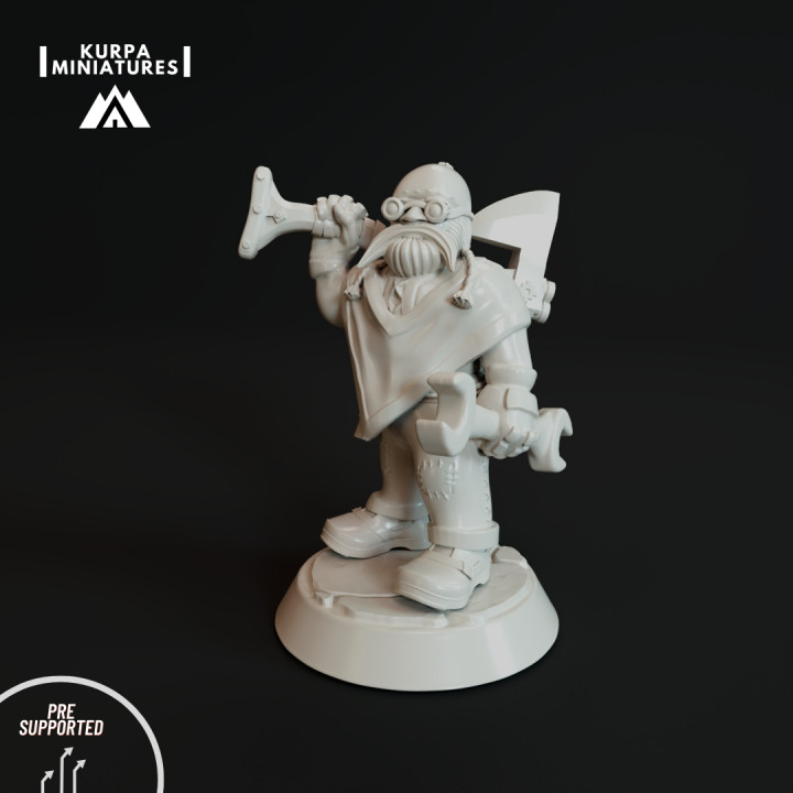 3D Printable Dwarf Engineer by Kurpa Miniatures