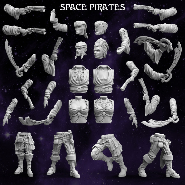 3D Printable Modular Swift Pirate Crew - Space Pirates Collection by ...