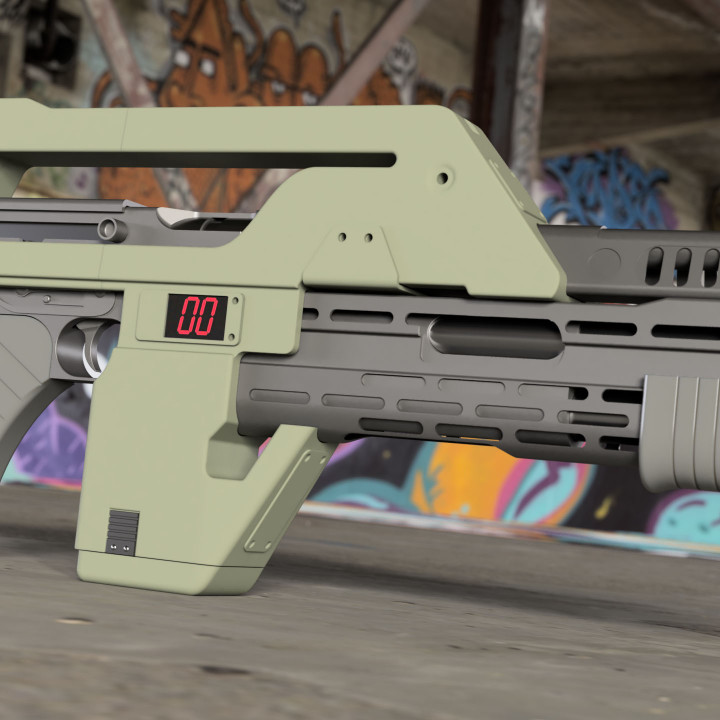 3D Printable Aliens Pulse Rifle M41A - Moving Parts! by Chris