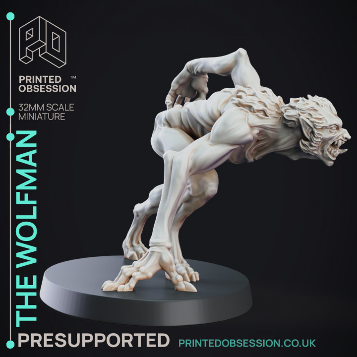 3D Printable Wolfman - Cryptid - PRESUPPORTED - 32mm Scale by Printed ...