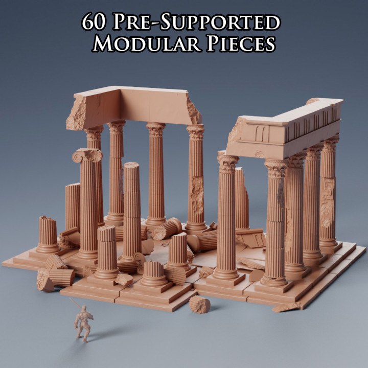3D Printable Modular Temple Ruins and Columns by Productions Diratia